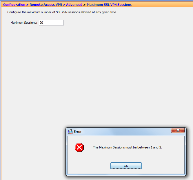 Solved: ASA 5510 Session Limit of 2 Error Message - Cisco Community Solved: ASA 5510 Session Limit of 2 Error Message - Cisco Community